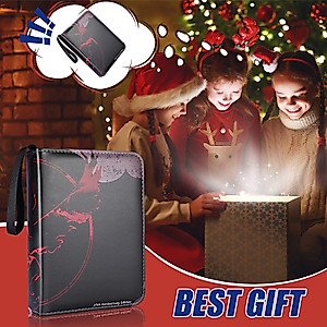 Foboull Trading Card Binder, Card Book Holder with 4-Pocket for Game Cards and Sports Trading Cards, Fits 400 Cards Collector Album for with 50 Removable Sleeves