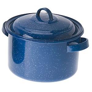 GSI Outdoors Enameled Stock Pot I Gourmet Camping, 5.75 Enamelware Quart Pot