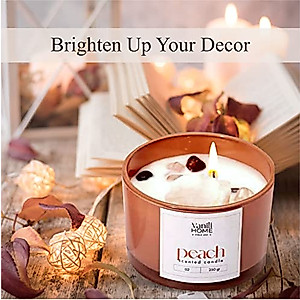 Peach Scented Candle | Aromatherapy Candle for Home | Natural Soy Candle | Best Smelling Candles for Home | Jar Candle with 100% Cotton Wick | 250 Grams Candle for Men & Women (Peach)