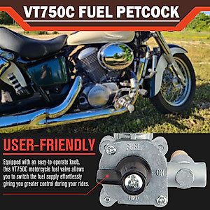 VT750C Fuel Petcock Valve Gas Tank Switch for Honda Shadow Aero VT750CA VT750C2 VT750C2F 2007-2009 replace 16950-MEG-023 by TOPEMAI