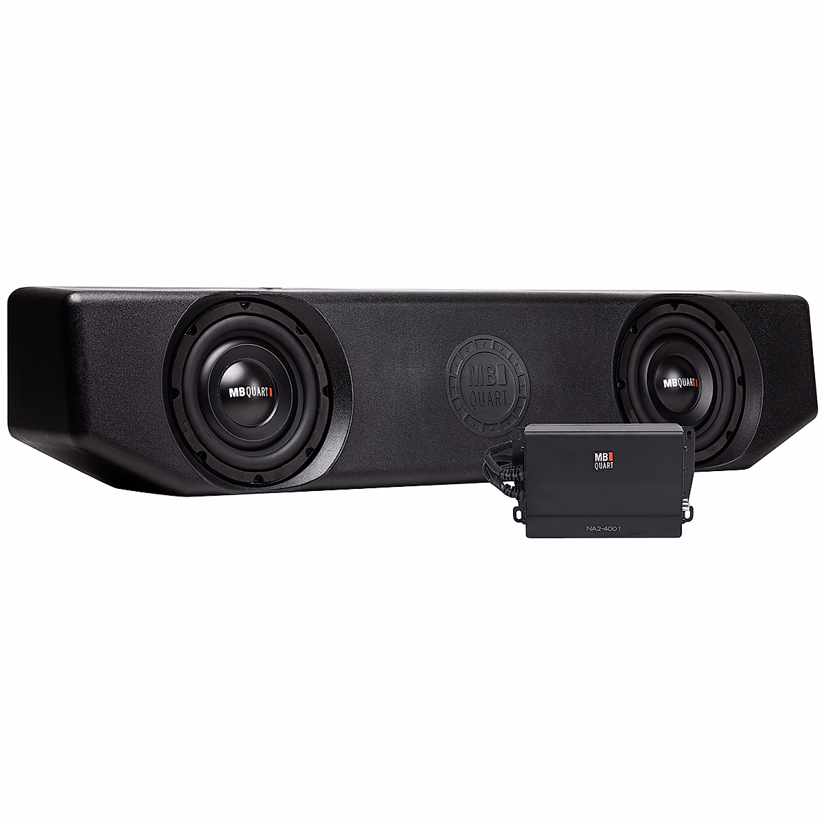 MB Quart MBQJT-SUBA-1 Jeep Gladiator (JT) 2020+ Models - 400W Underseat Subwoofer System - Dual 8" Subs, Class-D Amp, Custom-Fit, Easy Install