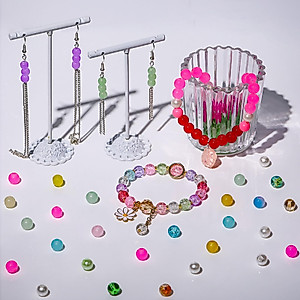 XSEINO 2500 PCS 46 Colors Glass Beads，6mm Round Crystal Beads for Jewelry Making,for Bracelets Jewelry Making and DIY Crafts