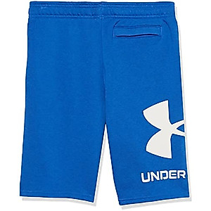 Under Armour Boys Rival Fleece Logo Shorts, (486) Versa Blue / / Onyx White, Youth Small