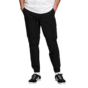 GAP Mens Cargo Jogger Casual Pants, True Black, Large US