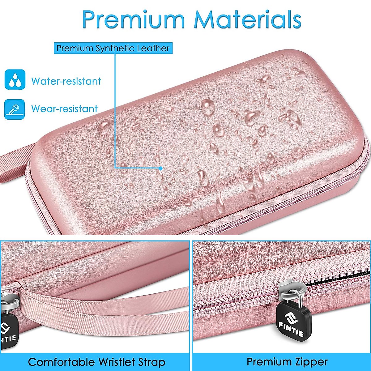 Graphing Calculator Carrying Case for TI-84 Plus CE, Fintie Hard EVA Shockproof Protective Box for TI-84 Plus/TI-83 Plus CE/Casio fx-9750GII (Rose Gold)