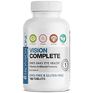 Bronson ONE Daily Vision Complete Eye Health Support Multivitamin Multimineral Supplement Formula, 180 Tablets