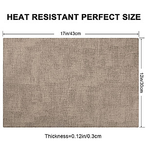 LANDVIEW Leather Heat Resistant Placemats Set of 6 Waterproof Wipeable Washable PU Table Mats,Easy to Clean Anti-Slip Place Mats (Light Brown, 6)