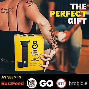 Beard Club Electric Groin Hair Trimmer - BT-Zero Body Hair Groomer, Interchangable Ceramic Blade Magnetic Heads, Waterproof Cordless Rechargeable Wet or Dry Male Hygiene Razor - High Power 7000 RPM