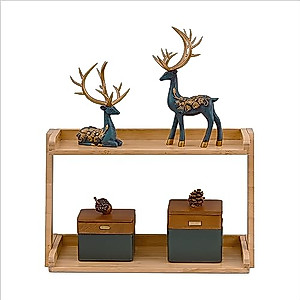 2 Tier Bathroom Organizer Countertop, Bamboo Wooden Bathroom Counter Organizer, 2 Tier Bamboo Tray, Kitchen Counter Organizer