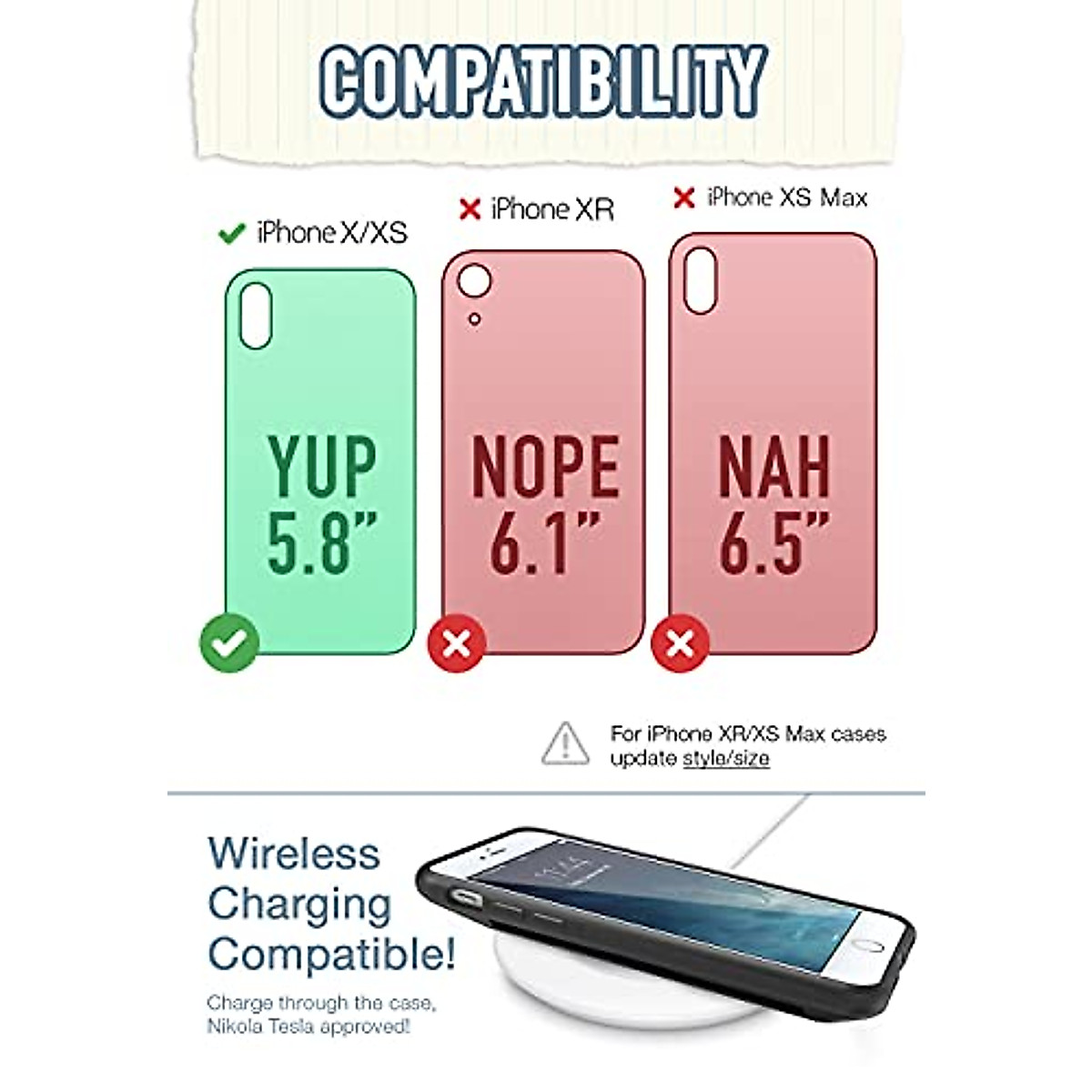 Smartish iPhone X/XS Wallet Case - Wallet Slayer Vol. 1 [Slim + Protective] Credit Card Holder for Apple iPhone 10s/10 (Silk) - Black Tie Affair