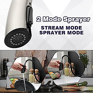 Touchless Kitchen Faucet,Oinsky Smart Kitchen Faucet with Pull Down Sprayer,Motion Sensor Kitchen Sink Faucet with Single-Handle,Touch Kitchen Faucet,Brushed Stainless