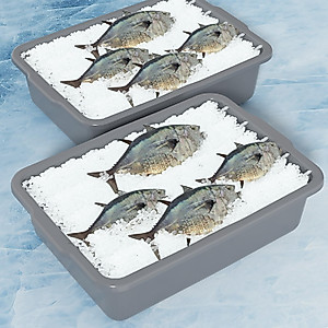 Ziglous 24 L Plastic Bus Box, Commercial Plastic Restaurant Bus Tubs, Gray, 4 Packs