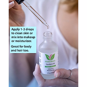 Amara Beauty Squalane Oil Moisturizer with 100% Pure Plant Derived Squalane for Face, Body, Skin and Hair - Face Oil 2 fl. oz.