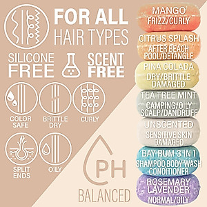 Luxiny Natural Shampoo Bars for Hair, Made in USA, Up to 60 Washes of Vegan, Sulfate Free Shampoo, Use at Home & a Travel Shampoo – Damaged to Normal Hair, 60g (Unscented)