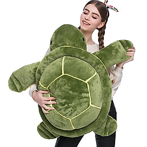 DOLDOA 33" Soft Big Sea Turtle Stuffed Animal, Turtle Plush Pillow for Birthday, Valentine, Christmas, Sea Turtle Toys for Kids, Girlfriend