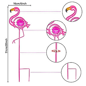 Venniy 2 Pack Flamingo Garden Solar Lights, Flamingo Solar Garden Decor Solar Pathway Lights Waterproof for Lawn Patio Courtyard