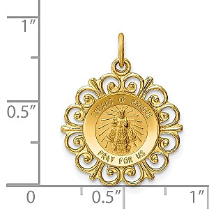IceCarats 14K Yellow Gold Infant of Prague Medal Necklace Charm Pendant Only