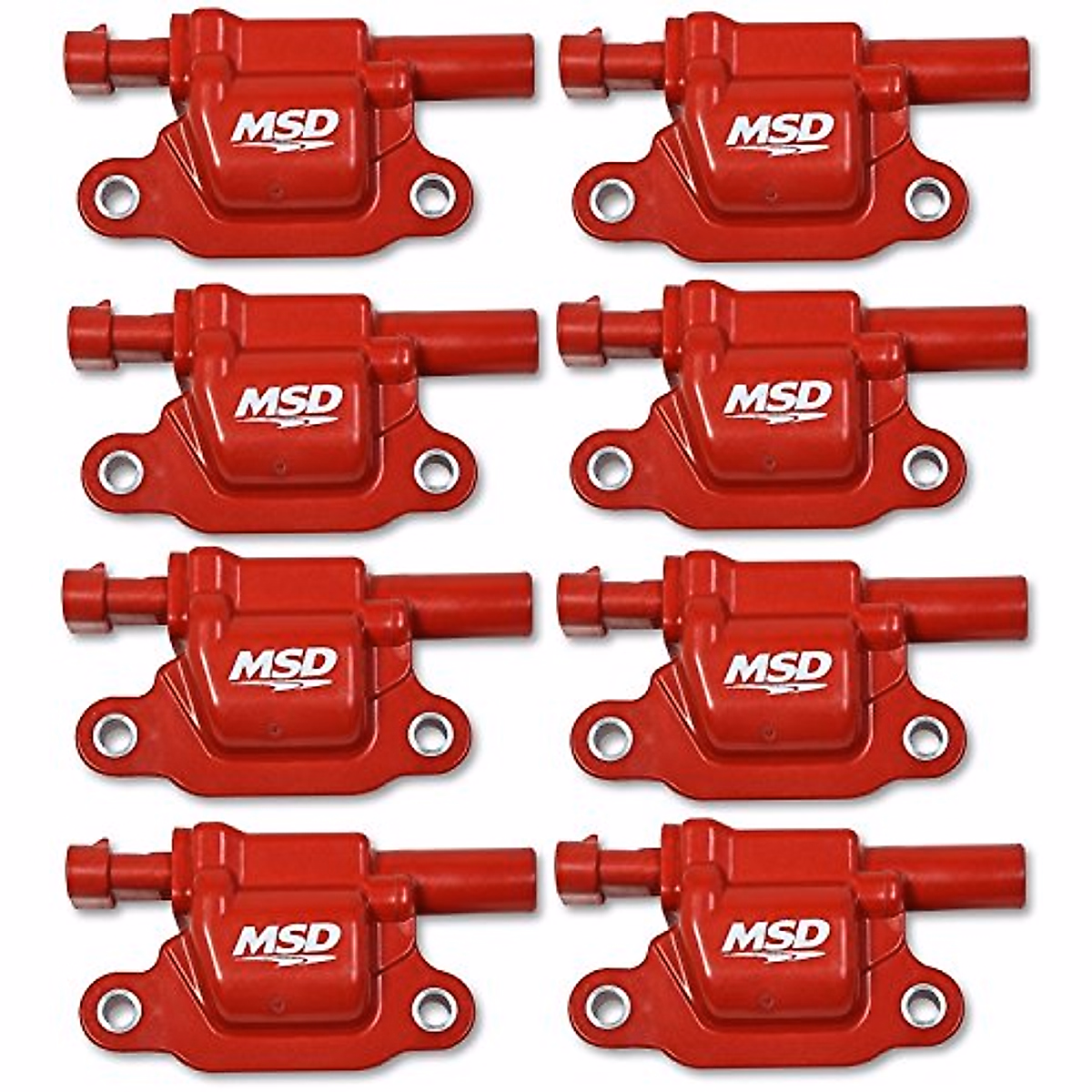 82668 MSD Ignition Coil - GM Gen V Blaster Series - Gen V Direct Injected Engine - Red - 8-Pack - Square