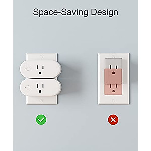 Alexa Smart Plugs by WISEBOT, Space-Saving Design, Also Works with SmartLife app, 4 Pack