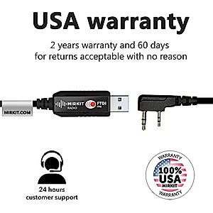 MIRKIT FTDI USB Baofeng Programming Cable for Flashing Ham Radios: Wouxun, Kenwood, Baofeng, Archell,100% USA Warranty (Model 1)