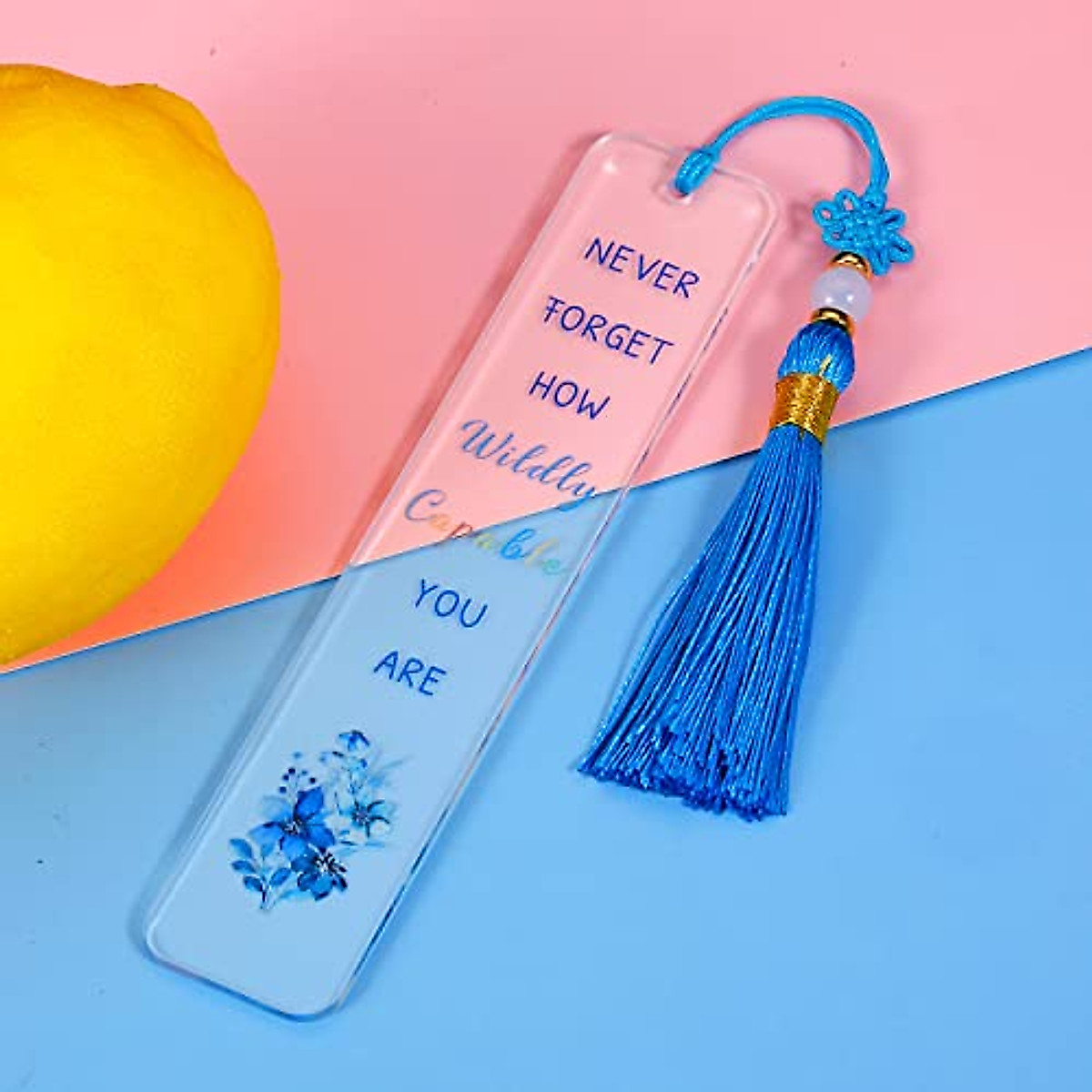 Book Lovers Gifts Inspirational Acrylic Bookmark with Tassel for Girls Boys Daughter Son Teen Friends Christmas Birthday Graduation Book Mark for Coworker Colleague Employee Farewell Leaving Gift