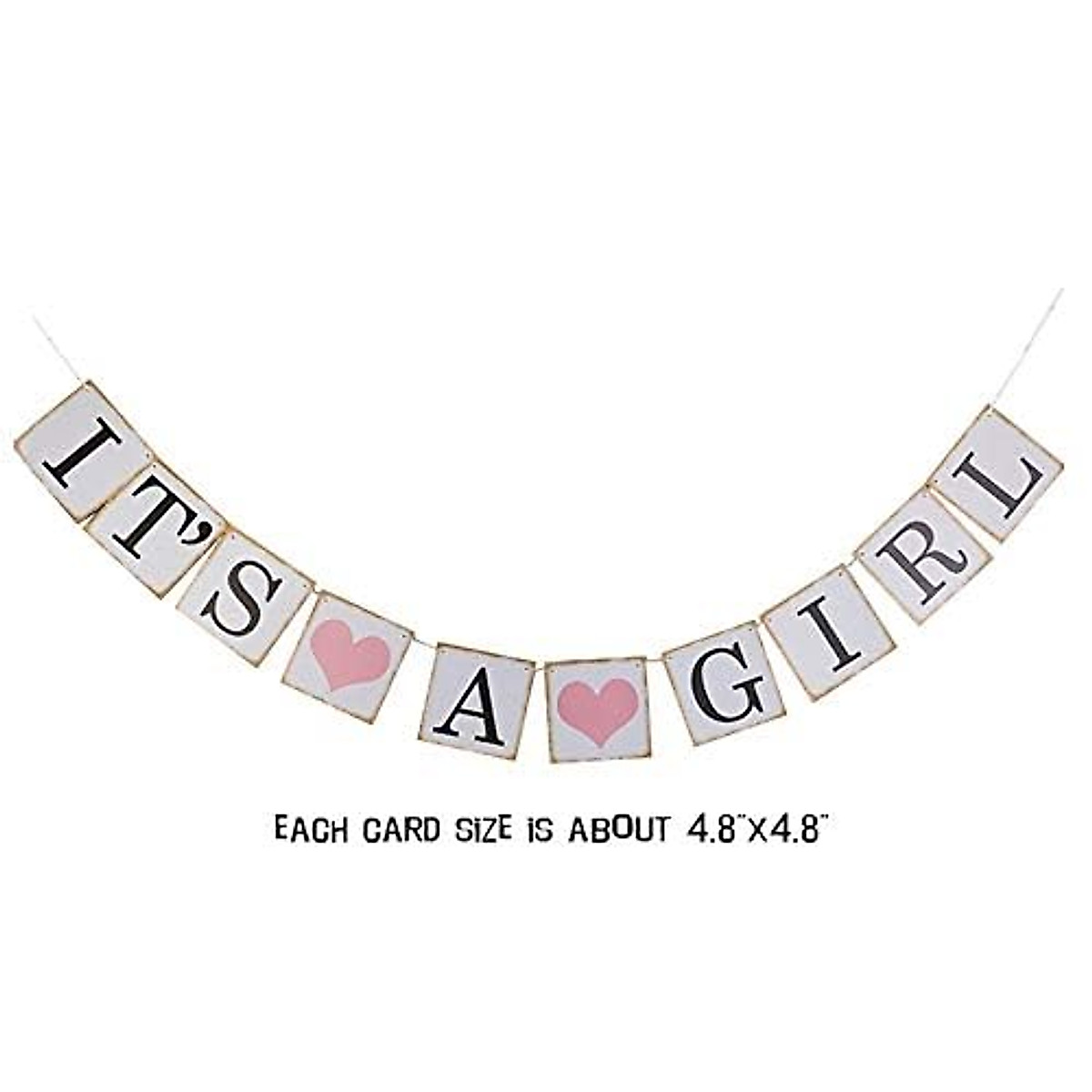 luckylibra Baby Girl Baby Shower Decorations, It is a Girl Banners and Paper Lantern Paper Flower Pom Poms （Pink White Grey）