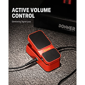 Donner Guitar Wah Pedal, 2 in 1 Wah Volume Pedal, Mini Vintage Electric Guitar Effect Pedal with Wah Wah Active Volume Control, Vowel Lightweight Guitar Pedal