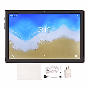 10.1 Inch Tablet, Phone Tablet 8GB RAM 128GB ROM 5G WiFi Octa Core White for Android 12 for Work (US Plug)