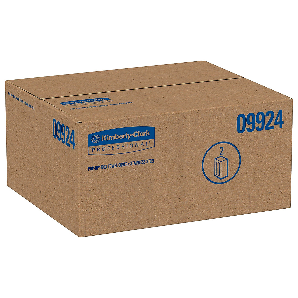 Kleenex Stainless Steel Countertop Box Towel Cover (09924), for Kleenex POP-UP Box Hand Towels, 2 per Case