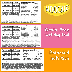 MOOCHIE Soft Wet Dog Food - Superfood Selection - Duck, Salmon & Chicken Liver Flavors - No Artificial Flavors or Preservative -12 x 2.5 oz Pouch