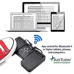 AirTurn DUO200 Silent Bluetooth Pedal Page Turner Media App Control Foot Pedal