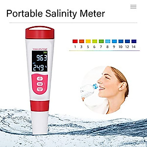 Water Quality Test Pen Glass Electrode Multifunctional Backlit Display Water Quality Tester High Sensitivity for Swimming Pool
