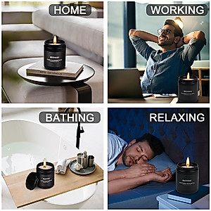 Scented Candles | BEENODI Candles for Home Scented | 7.5 OZ X 2 Pack Large Candles for Men Lavender & Eucalyptus Candle Stress Relief Gift Scents of Lavender & Eucalyptus | Vanilla & Sandalwood