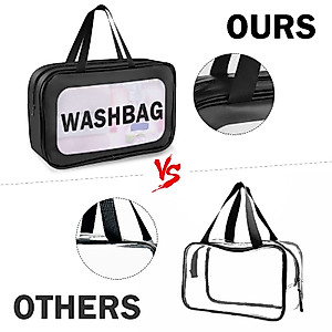 Hysagtek 4 Pcs Waterproof Toiletry Bag Set for Women Men, Clear Makeup Bags with Zipper, Cosmetic Travel Bags for Toiletries, Skincare Products, Travel Accessories