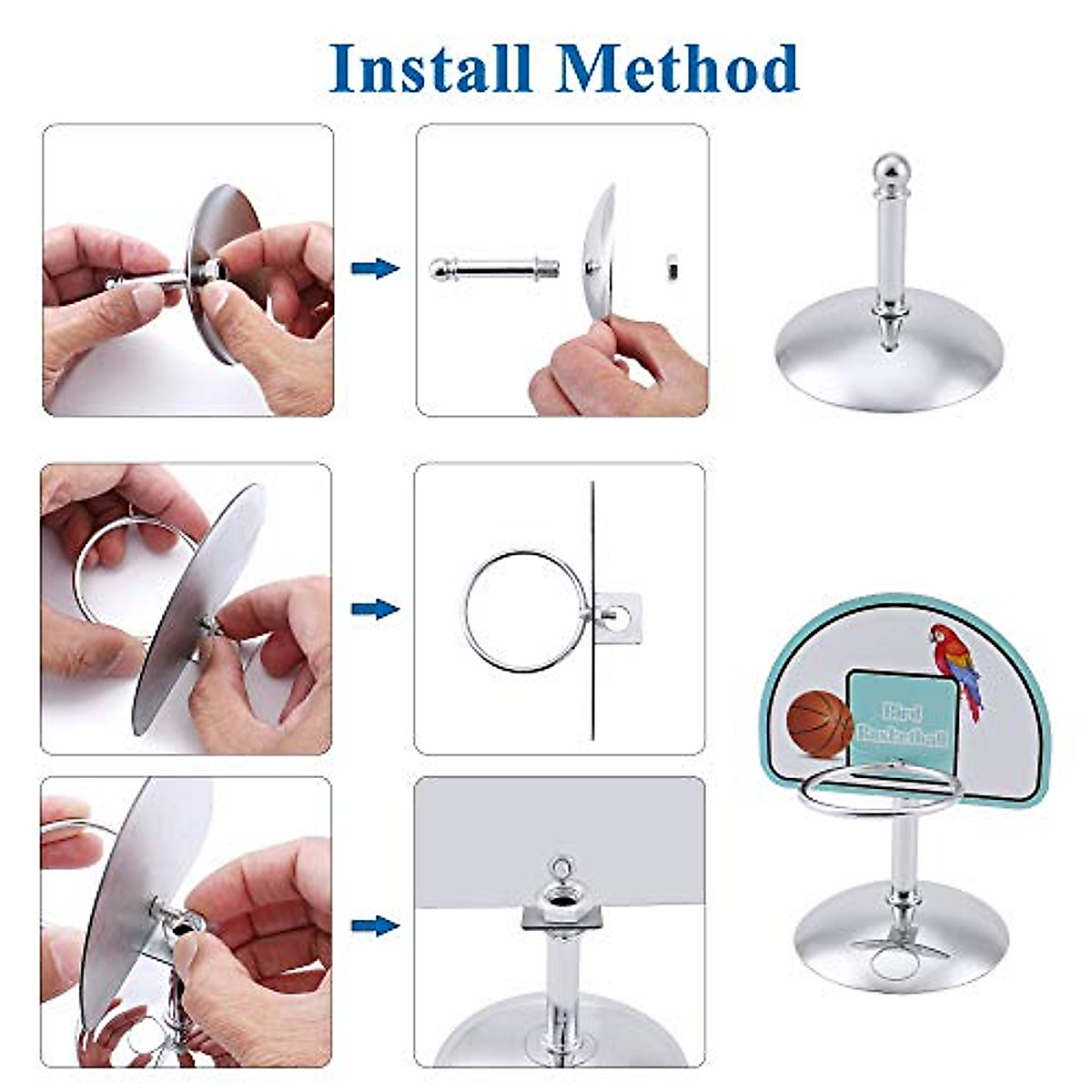 Mogoko 3 Pcs Bird Training Toys Set Basketball/Stacking Ring/Skateboard, Parrot Intelligence Toys for Parakeets Cockatiels, Macaws