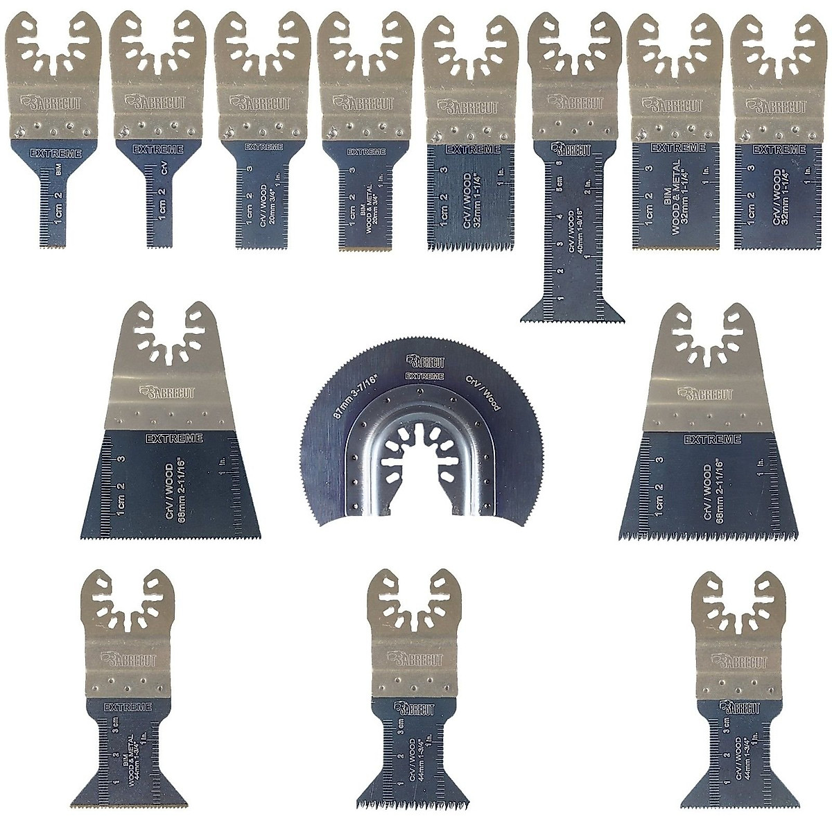 14 x SabreCut BB_SPK14 Premium Fast Fit OMT Mix Blades Case Set Compatible with Dewalt Bosch Fein (Non-StarLock) Makita Milwaukee Craftsman Ryobi Rockwell (HyperLock) Porter Cable Accessories