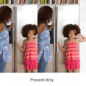 OUGAR8 Refrigerator Door Handle Covers Protective Electrical Kitchen Appliances Gloves Fridge Microwave Dishwasher Door Cloth Protector- Catches Drips,Smudges&Fingerprints Dust Covers (Gray Plush)