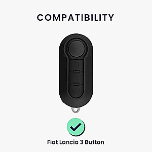 kwmobile Silicone Key Fob Cover Compatible with Fiat Lancia 3 Button Car Flip Key - Italy Green/Red/Black