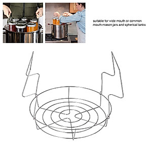 HERCHR Canning Rack, Stainless Steel Canning Rack with Handles for Regular Wide Mouth Mason Jars, 27.5cm