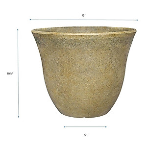Classic Home and Garden Honeysuckle Planter, Patio Pot, 13" Fossil Stone (2)