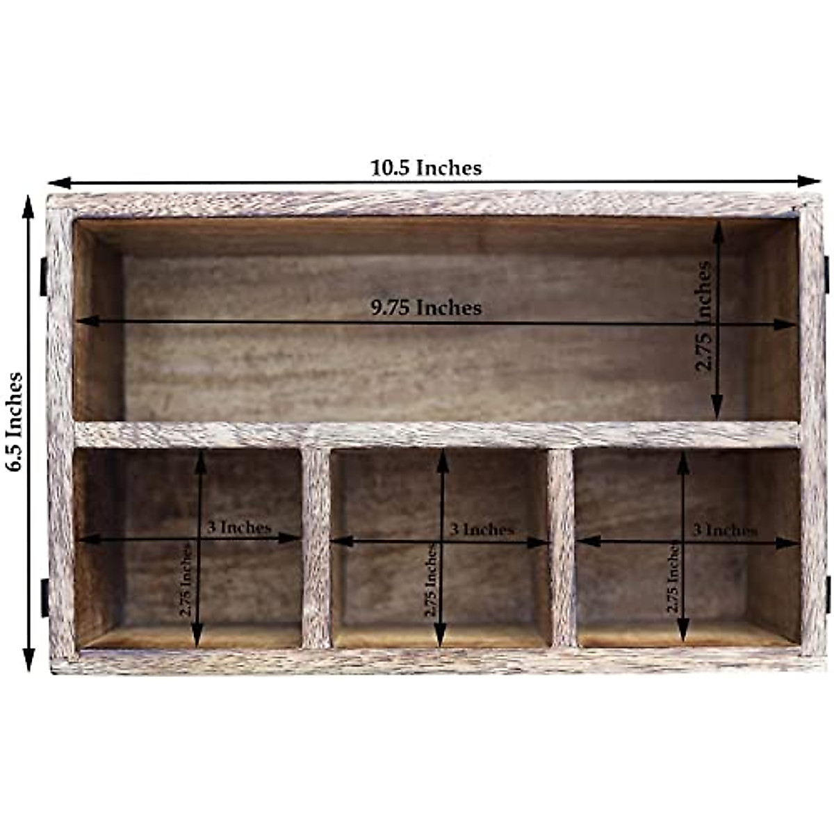 Mother's Day Gifts Wooden Kitchen Utensil Holder With 4 Compartments Wood Utensil Organiser for Cutlery, Napkins, Cups Caddy Organizer