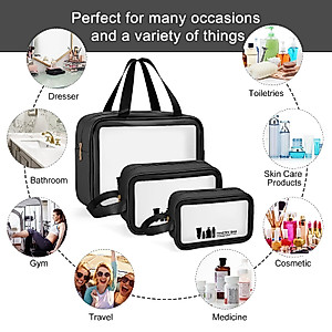 MAANGE Toiletry Bag for Women Men, Translucent Waterproof Makeup Cosmetic Bag Travel Organizer for Accessories, Toiletries
