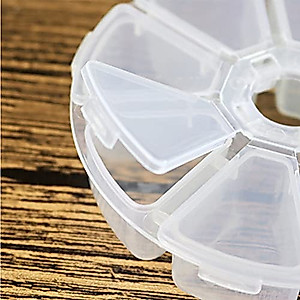 Ciieeo Jewelry Organizer Tray 10PCS Desktop Storage Box 8 Compartments Round Space- Saving Plastic Case Stylish Sundries Organizer (White) Stud Earring Organizer