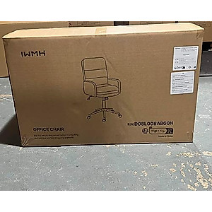 IWMH Office Chair for Adults, Ergonomic Computer Chair with Lumbar Support, High Back Executive Swivel Rolling Desk Chair, Height Adjustable (Black 1)