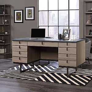 Sauder International Lux Executive Desk, L: 60.0" x W: 28.98" x H: 30.0", Diamond Ash Finish