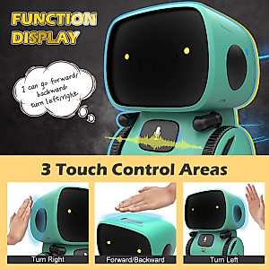 KaeKid Robots for Kids, Interactive Smart Robotic with Touch Sensor, Voice Control, Speech Recognition, Singing, Dancing, Repeating and Recording, Robot Toy for 3 4 5 6 7 8 Year Old Boys Girls