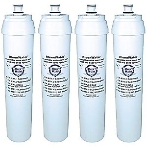 KleenWater Filters and Membrane compatible with Micro Max 6500 Reverse Osmosis System, Set of 4, Made in USA