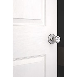 Kwikset 300T-326V1 Tylo Knob Privacy Door Lock with New Chassis with 6AL Latch and RCS Strike Brass by Bright Chrome Finish