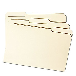 Smead File Folder, Reinforced 1/3-Cut Tab, Assorted Positions, Legal Size, Manila, 100 per Box (15334)
