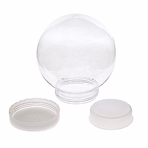 6 Pack - Creative Hobbies 5 Inch (130mm) DIY Snow Globe Water Globe - Clear Plastic with Screw Off Cap | Perfect for DIY Crafts and Customization